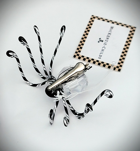 Set of 2 MacKenzie Childs Crystal Beaded Spider Clips Wreath Garland ...