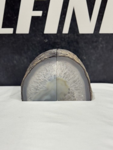 AGATE GEODE BOOKENDS NATURAL QUARTZ STONES FROM BRAZIL | eBay