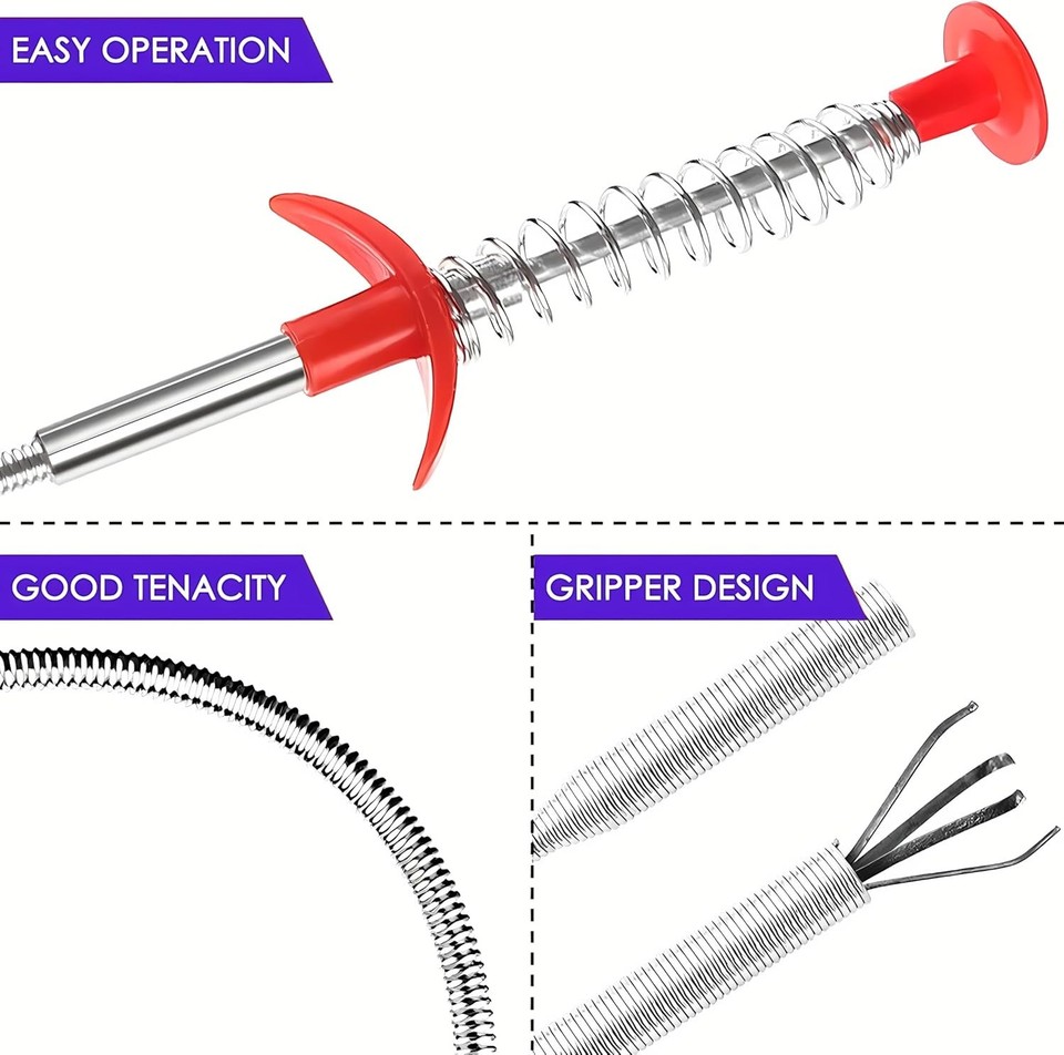 Drain Snake, Clog Remover - Gutter Cleaning Tools Cleaner 63 inch | eBay