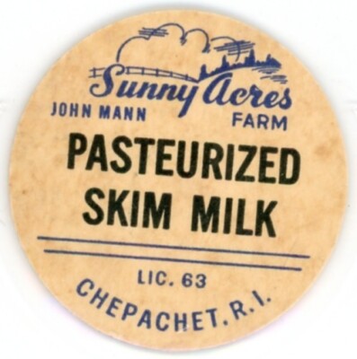 Milk Cap Insert - Sunny Acres Farm - John Mann - Chepachet, Rhode ...