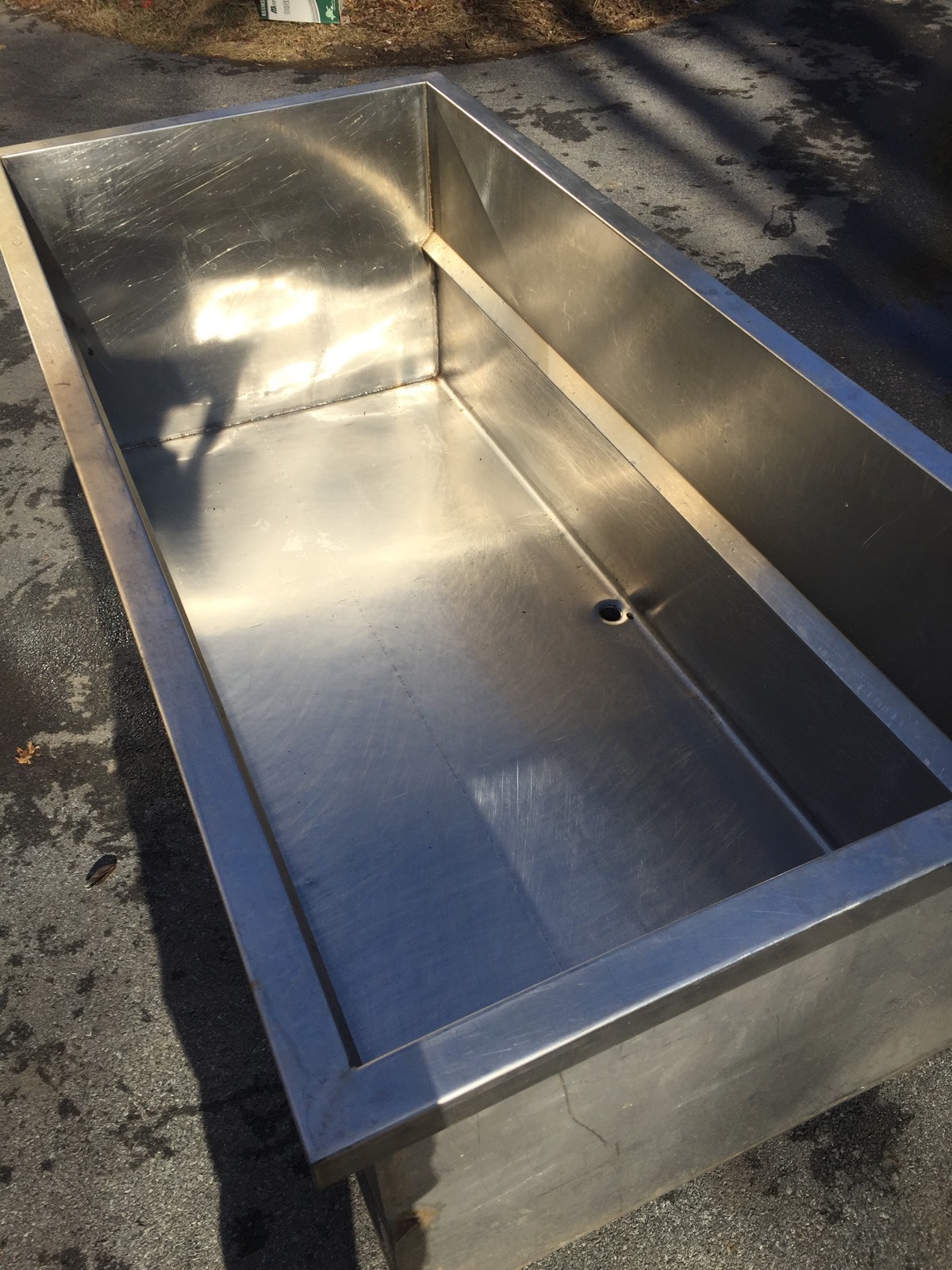 Huge Heavy Gauge Stainless Steel Vat Soak Wash Tub Tank with Outlet ...