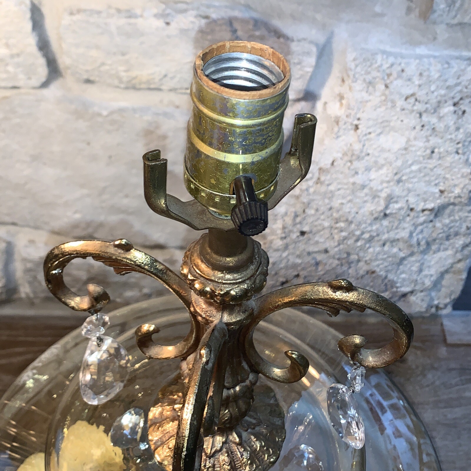 Huge Pair Set Vintage Falkenstein glass lamps w/Painted roses 3-way NO ...