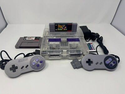 Super Nintendo SNES Console - Clear W/LED mod! See Video! with Extras ...