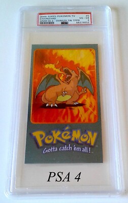 2000 TOPPS POKEMON JUMBO CHROME CHARIZARD #5 PSA 4 POP 4 TIN TOPPER TV ...