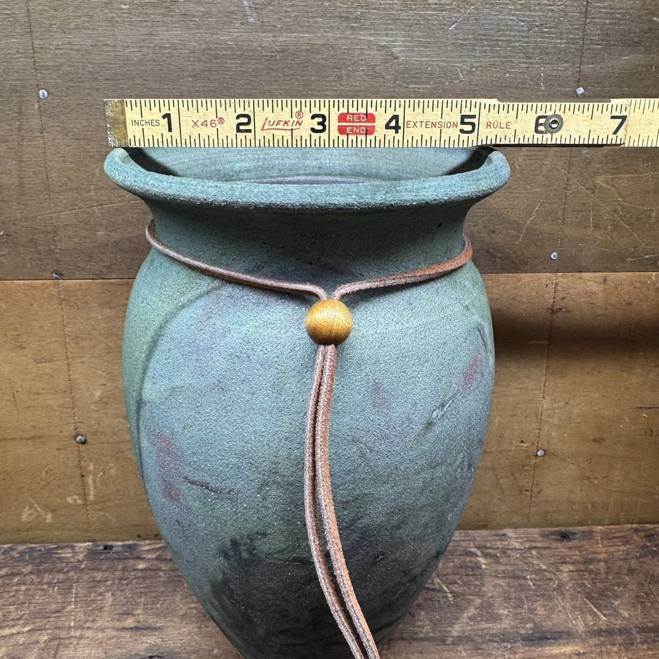 Signed RAKU Studio Art Pottery Vase Handcrafted Multicolored Made in ...