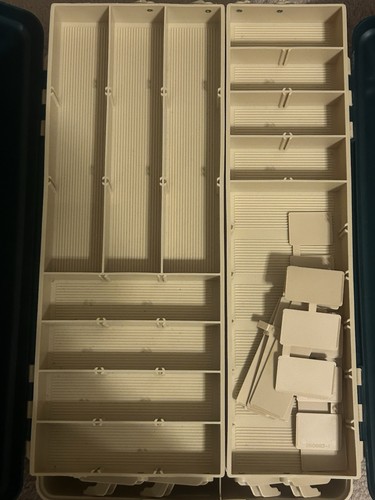 Large Plano High Hip 6 Tray Tackle Box Green Lid | eBay