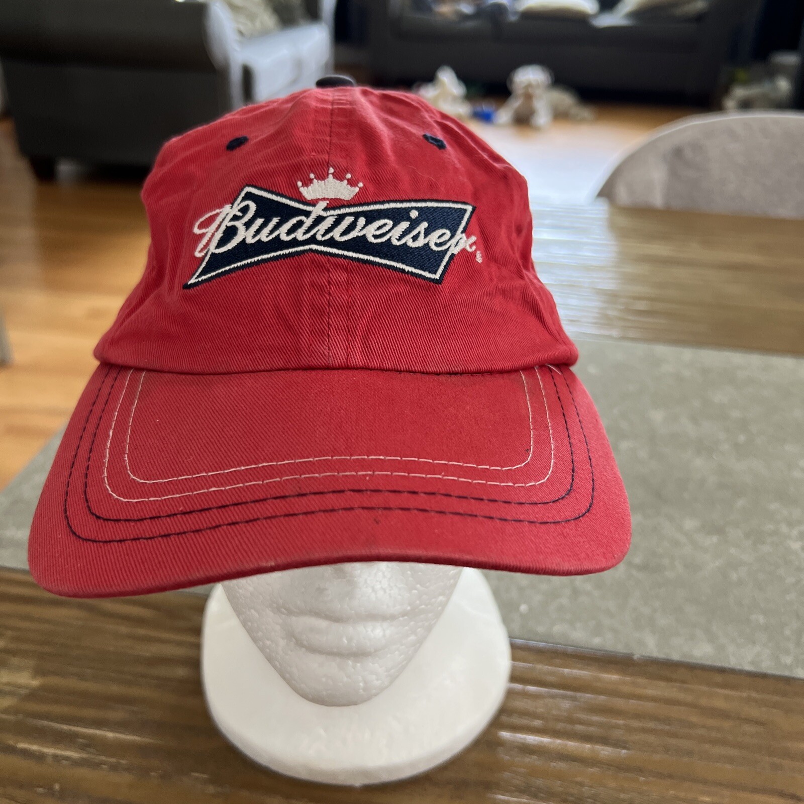 Budweiser Beer Red White Blue Embroidered Baseball Ha… - Gem