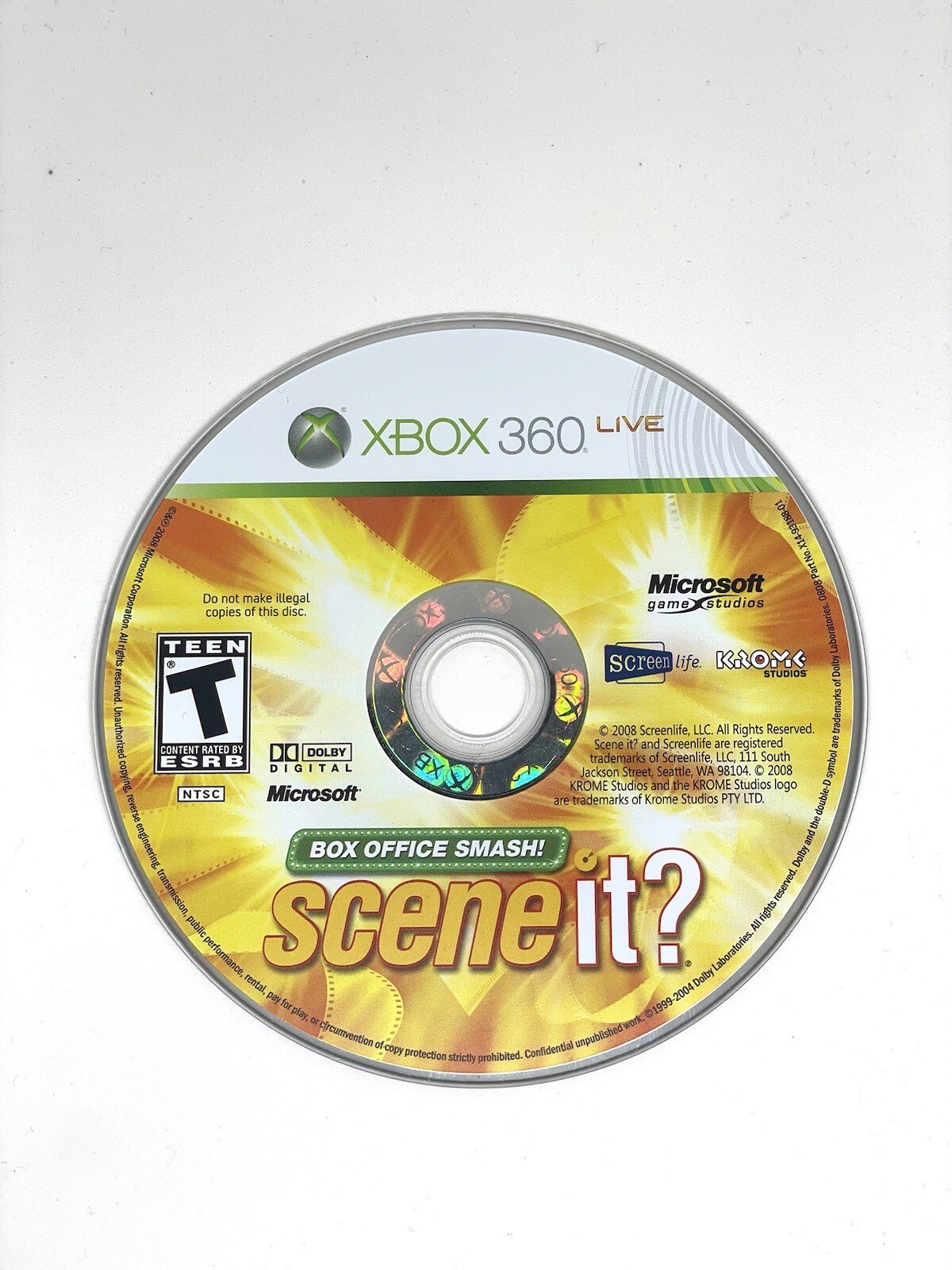 Scene It Box Office Smash Xbox 360 Video Game Disc Only Clean Tested ...