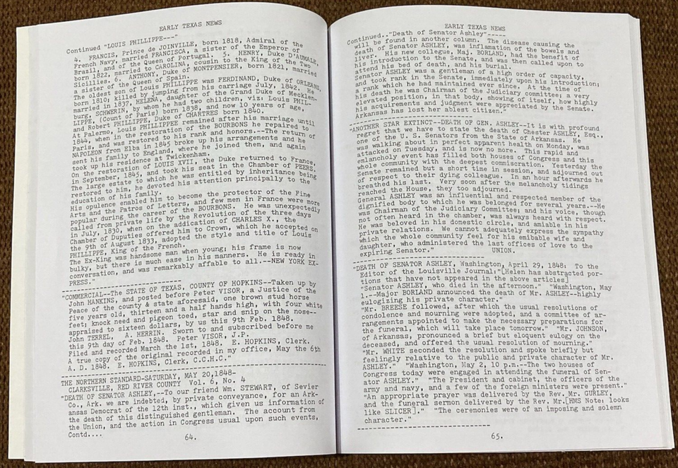 Early Texas News 1831-1848 Abstracts from Early Texas Papers Helen ...