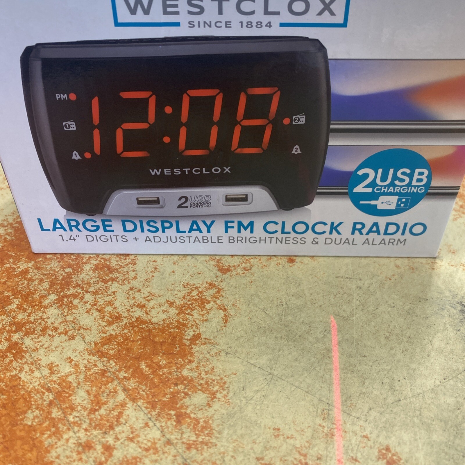 Westclox 1.4 in. Black USB Clock Radio Digital Plug-In | eBay