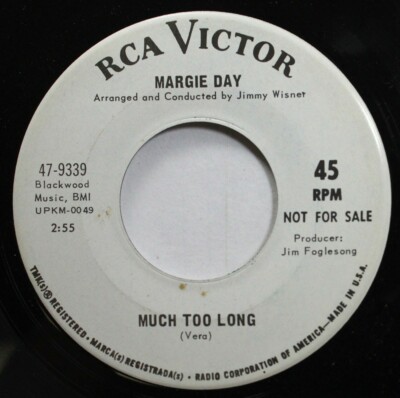Soul Promo 45 Margie Day - Much Too Long / Margie Day On Rca Victor | eBay
