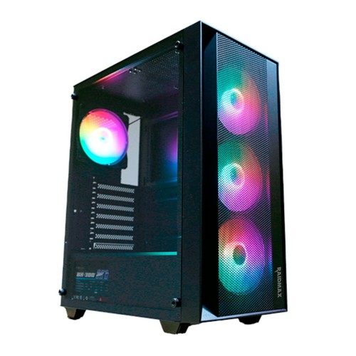 RAIDMAX V100 Gaming Case with 4 Pre-Installed Rainbow Fans, ATX Mid ...