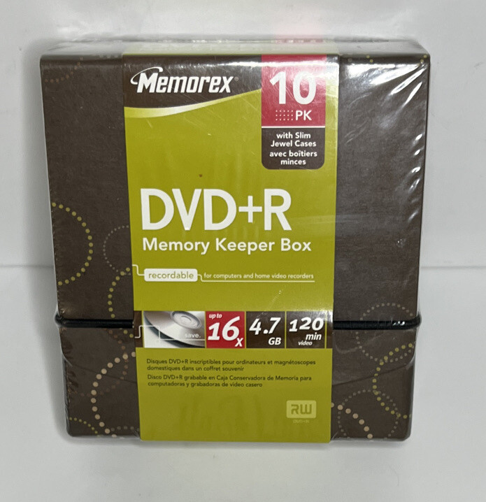 NEW Memorex DVD-R 10-Pack Memory Keeper Box w Slim Jewel Cases DVDs | eBay