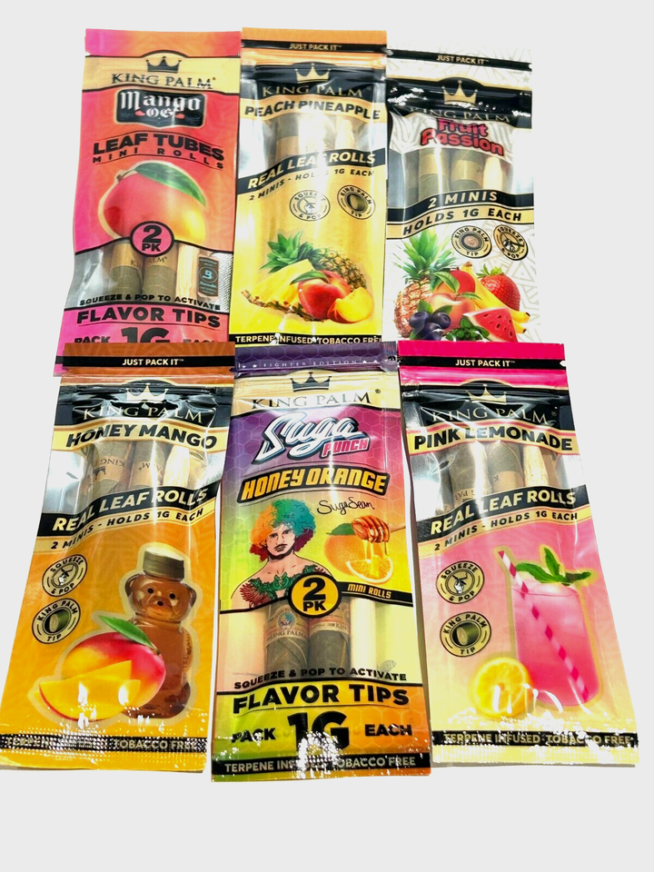 King Palm Flavors Mini Size Cones 6 packs mix flavor pre-rolled cones ...
