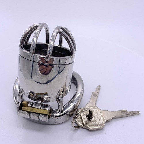 Male Chastity Device Small Short Cage Ring Locks Restraint Stainless ...