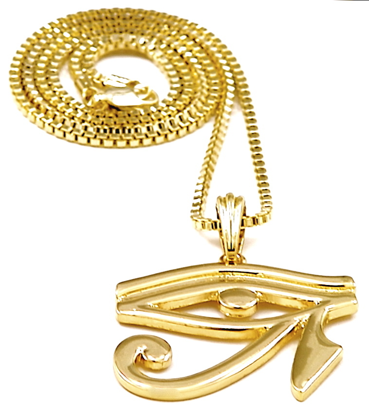 Eye Of Ra Necklace New Pendant 24 Inch Box Link Chain Egyptian ...