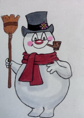 PJR Original Painting ACEO Whimsical Decor Art “My Favorite Snowman ...
