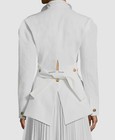 $1125 AWAKE Women's White Deconstructed One-Button Tie Jacket Blazer US ...