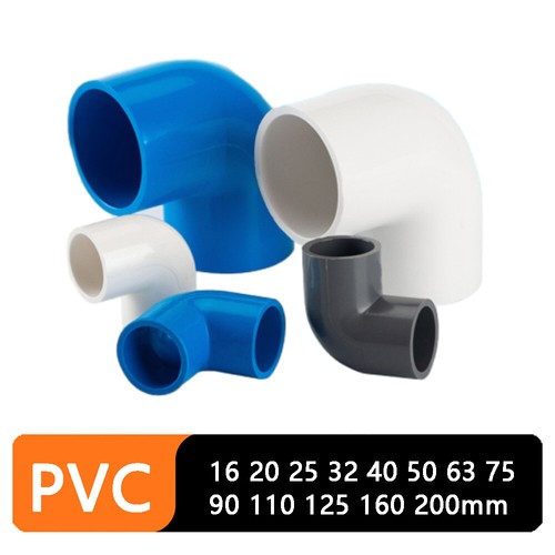 PVC Water Pipe Fittings 16mm To 200mm 90° Elbow Connectors Solvent Weld ...