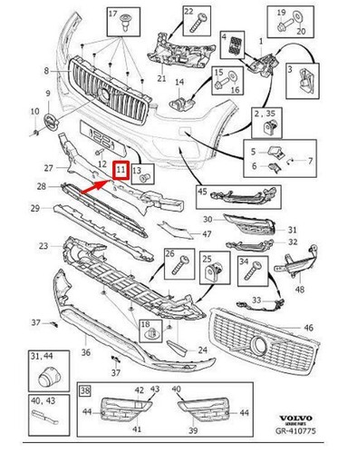 2018 Volvo Xc90 Front Bumper Number Plate Holder Bracket 31383631 for ...