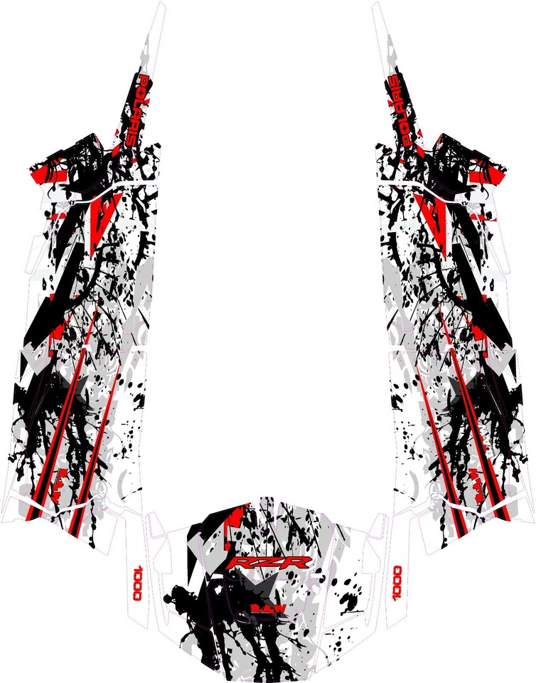 Polaris 1000 rzr 4 RZR 1000 4 Door Red Schredder Graphic Kits Decal ...