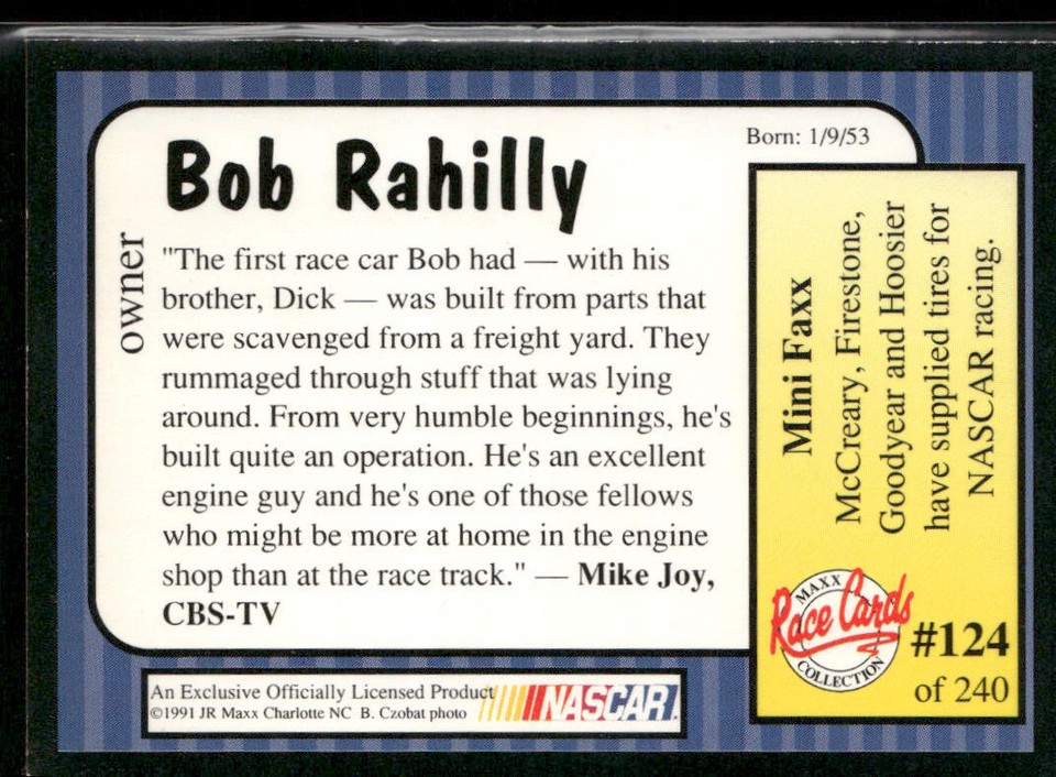 1991 Maxx #124 Bob Rahilly | eBay