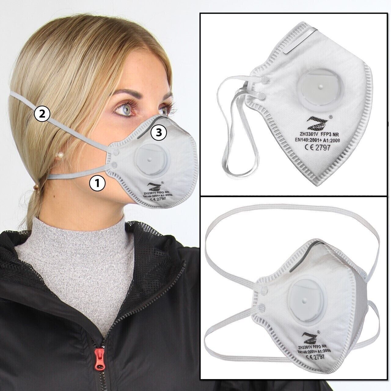 Alpha HY9632 FFP3 Valved Face Mask Respirator for sale online | eBay
