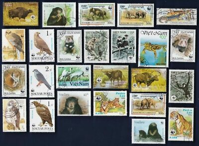 25 WORLD WILD LIFE FUND All Different Stamps (WILDLIFE WWF) | eBay