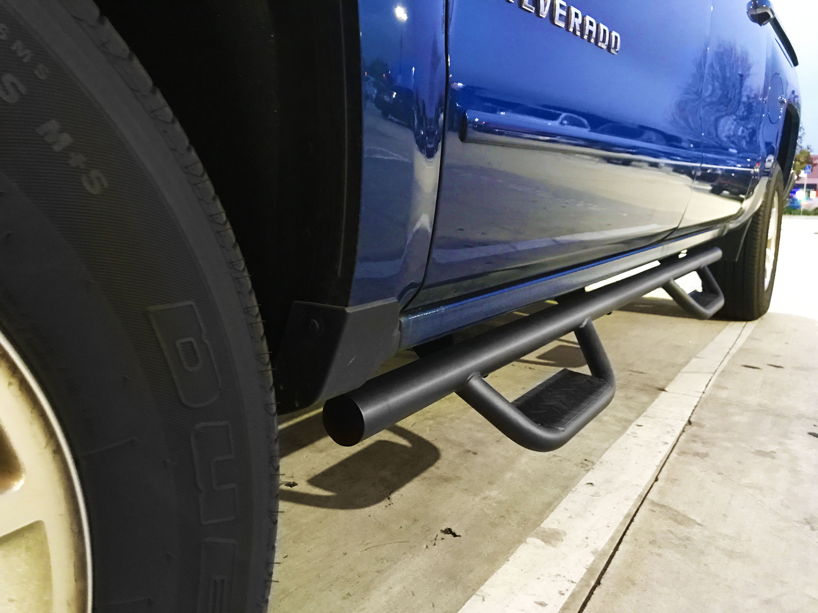 10-18 Fit Chevy Silverado Crew Cab Blk Hoop Nurf Bars Running Boards ...