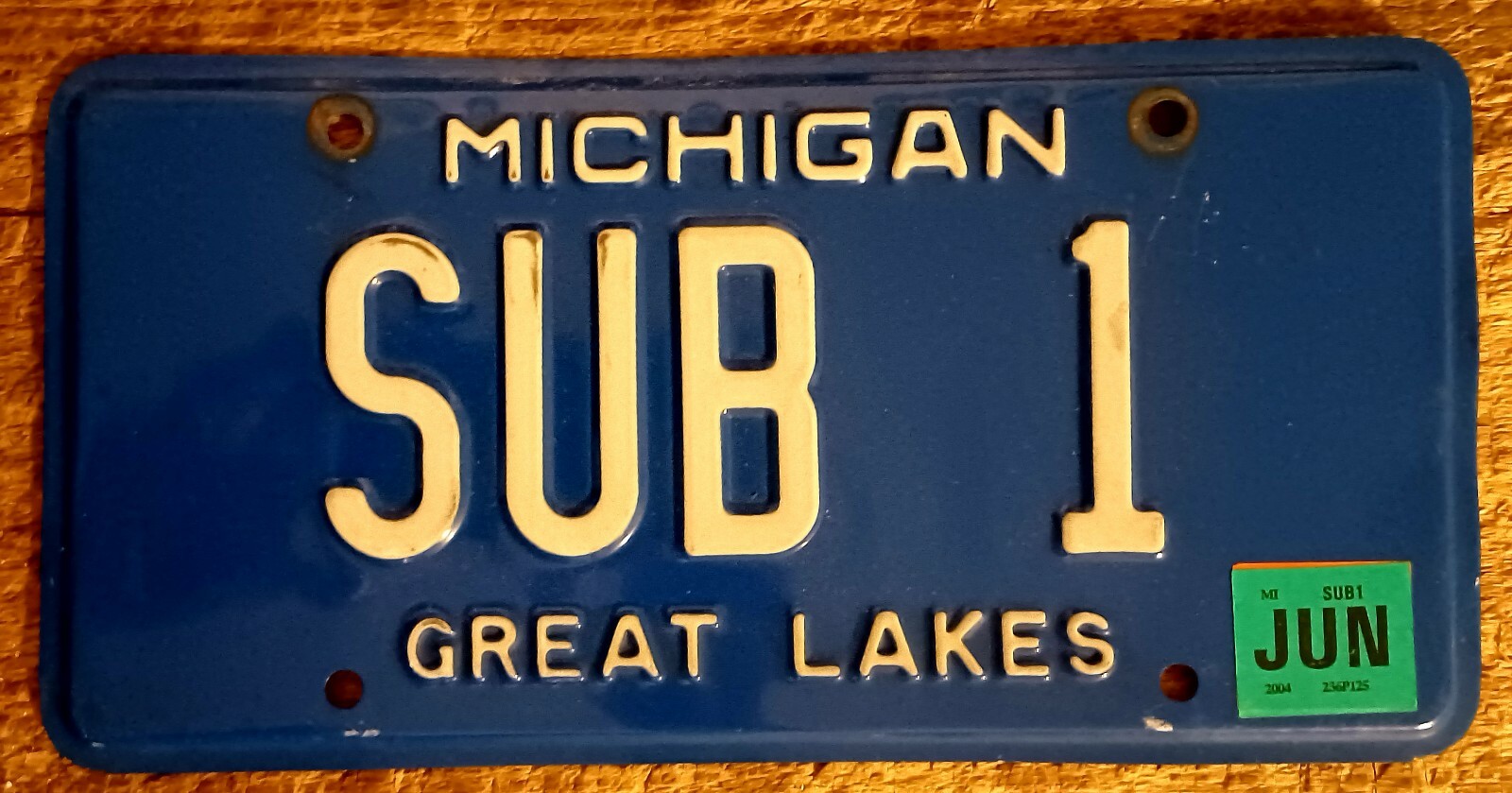 1980's Michigan Vanity License Plate - SUB 1 - In The Navy - Classic ...