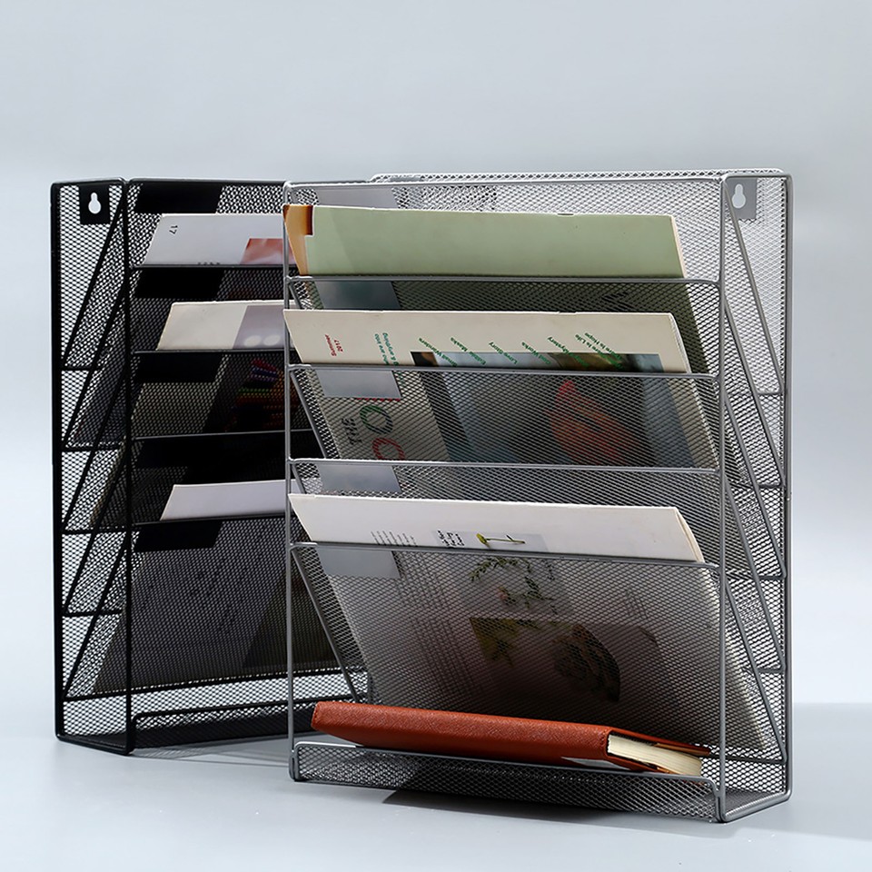 Wall-mounted Document Holder Wall-mounted File Rack 6-layer Wall ...