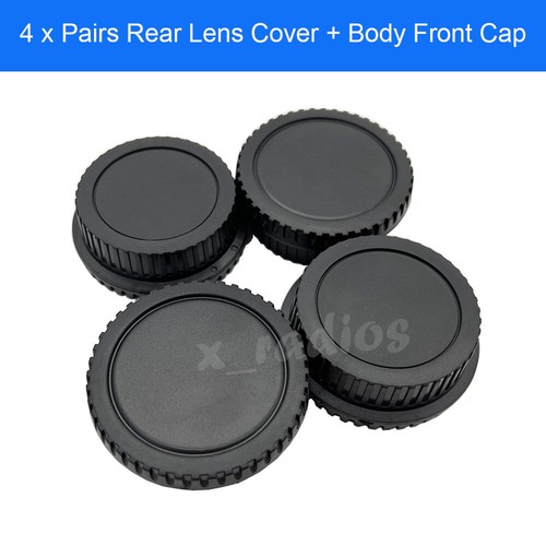 4 x Pairs Rear Lens Cover + Camera Body Front Cap for Canon EOS EF DSLR ...