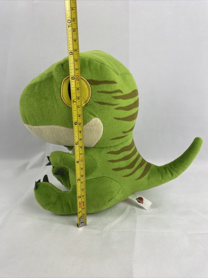 11” Jurrasic Park Raptor Plush Green Toy Factory Chonky Dinosaur Round ...