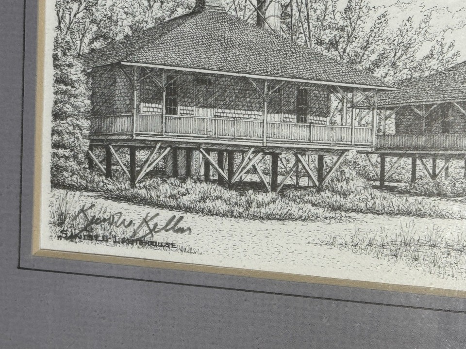 Signed, pin and ink print by Kirt W Keller -Sanibel Island, Florida ...