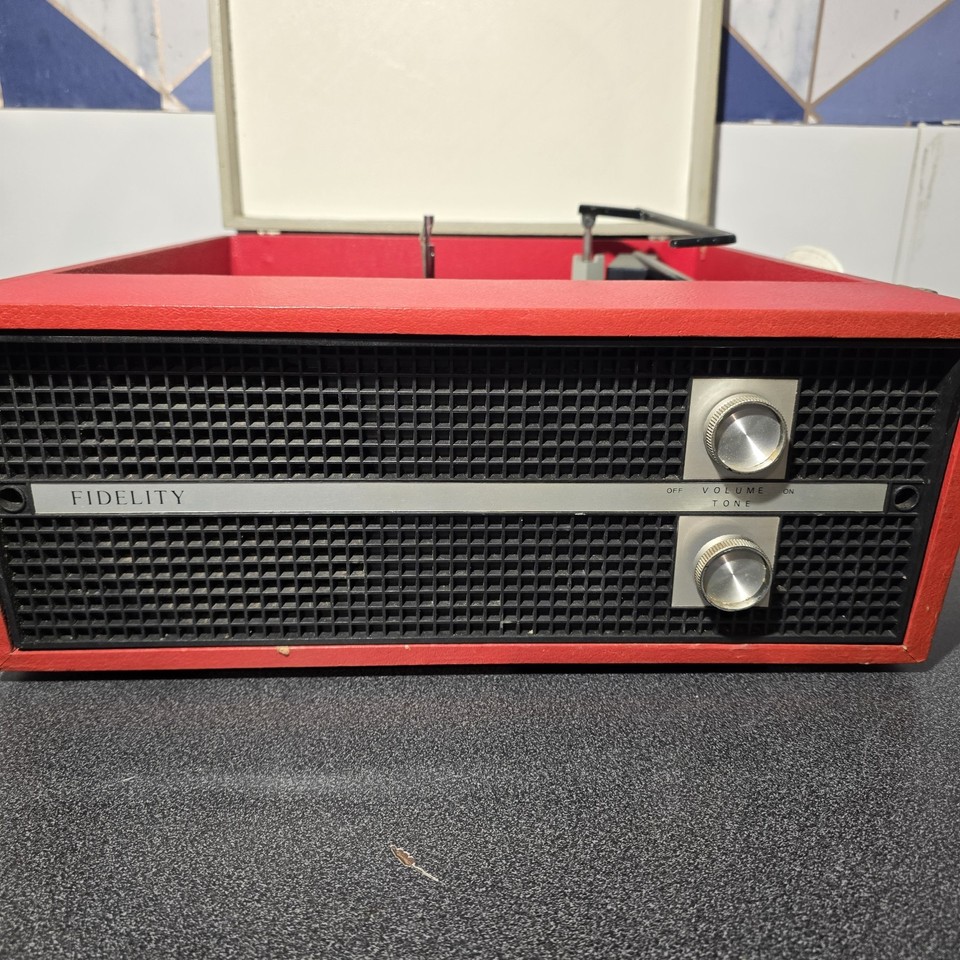 1960s FIDELITY Valve Record Player Vintage Red & Cream Case (Turntable ...