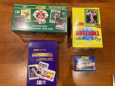 SEALED 91 Score Baseball Collector Set;1990 Score Wax;92 Traded;91 O ...