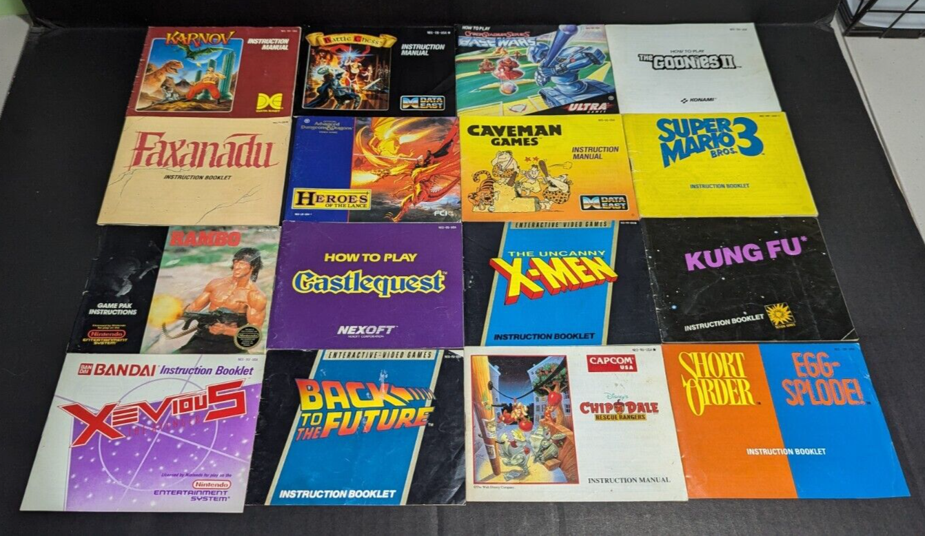 Lot Of 16 Original Nintendo NES Instruction Booklet Manual Only SEE ...
