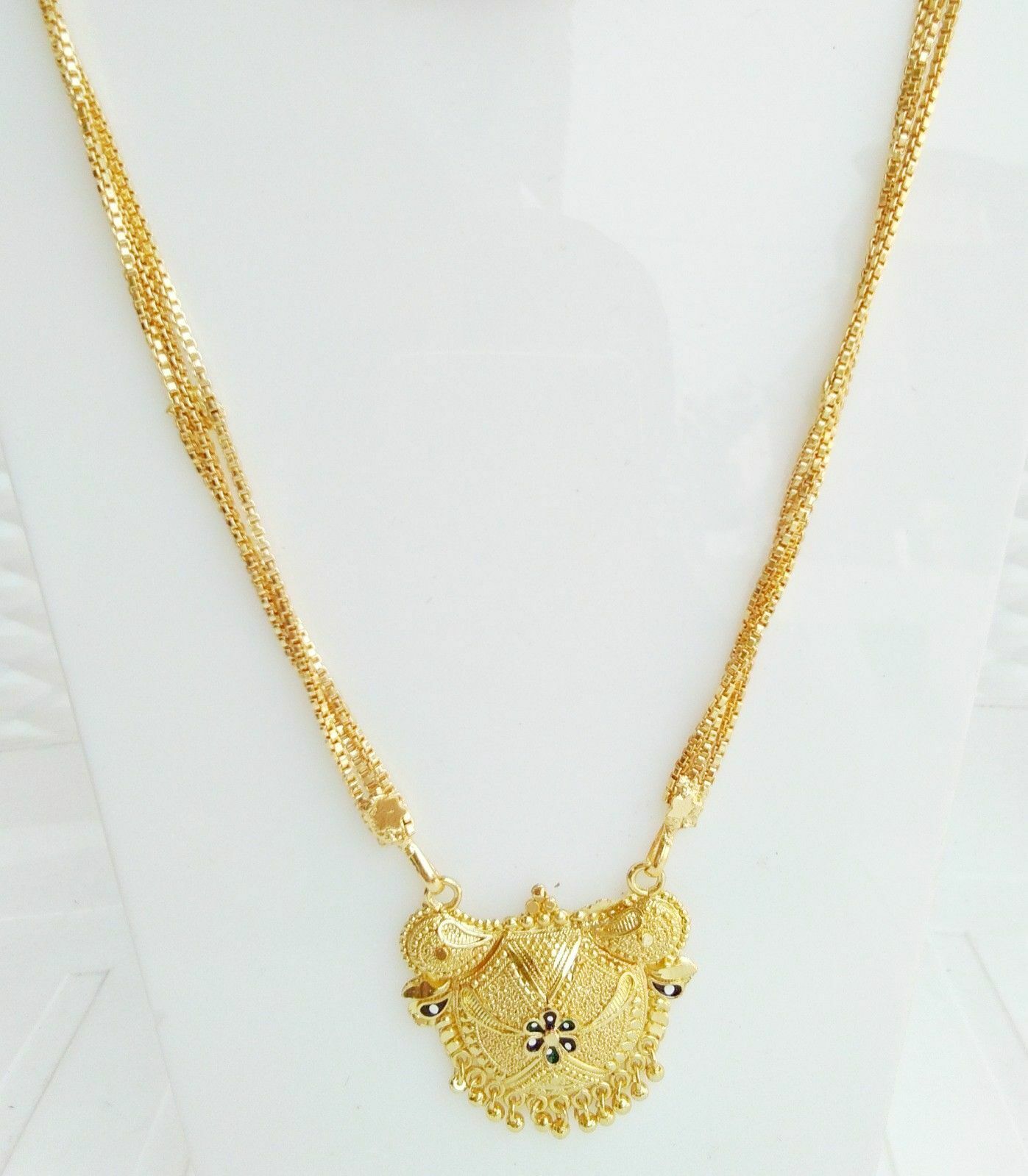 Indian Gold Plated Wedding Mangle Sutra Fashion Necklace Pendant Women ...