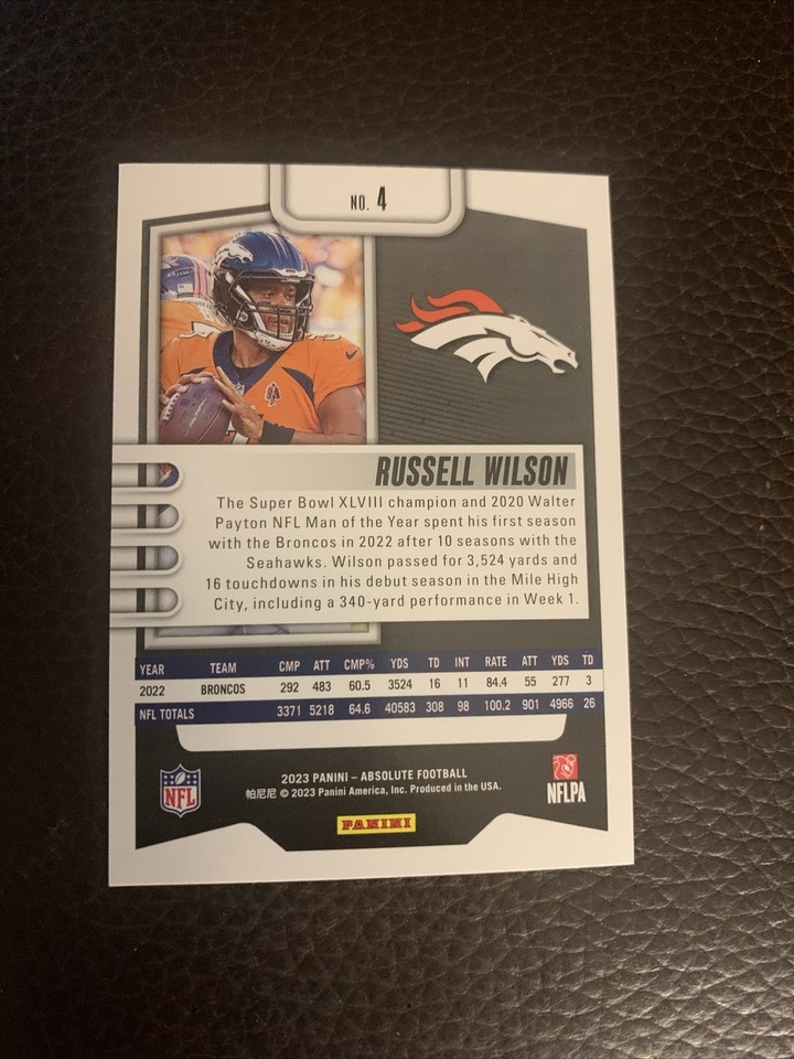 2023 Absolute Base #4 Russell Wilson - Denver Broncos | eBay