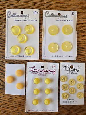 Vintage Yellow Buttons | eBay