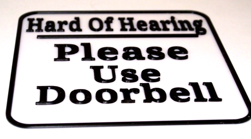 Doorbell Sign - Hard of Hearing - Deaf - Ring - 3D Plastic - Weather ...