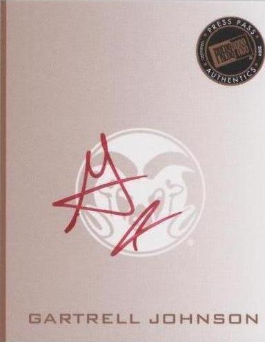 2009 Press Pass - Signings Gartrell Johnson #PPS - GJ Bronze Red Ink ...