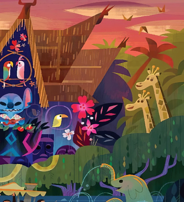 Enchanted Tiki Room Stitch Jungle Cruise Disney World Disneyland Poster ...