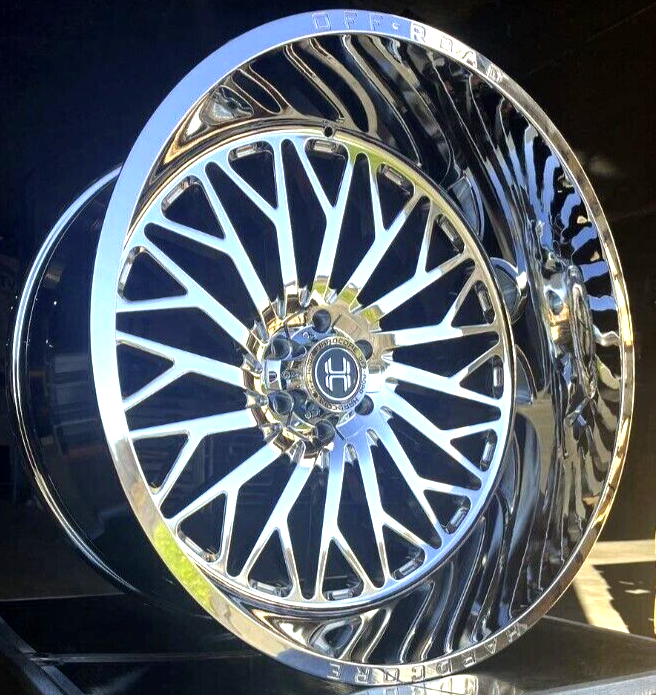 4 NEW 26x14 Hardcore HC103 Wheels and 37" tires Chrome 6x5.5 Chevy GMC ...