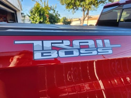 🔥 Set 2: Silverado TRAIL BOSS decals truck bed side stickers gray black ...