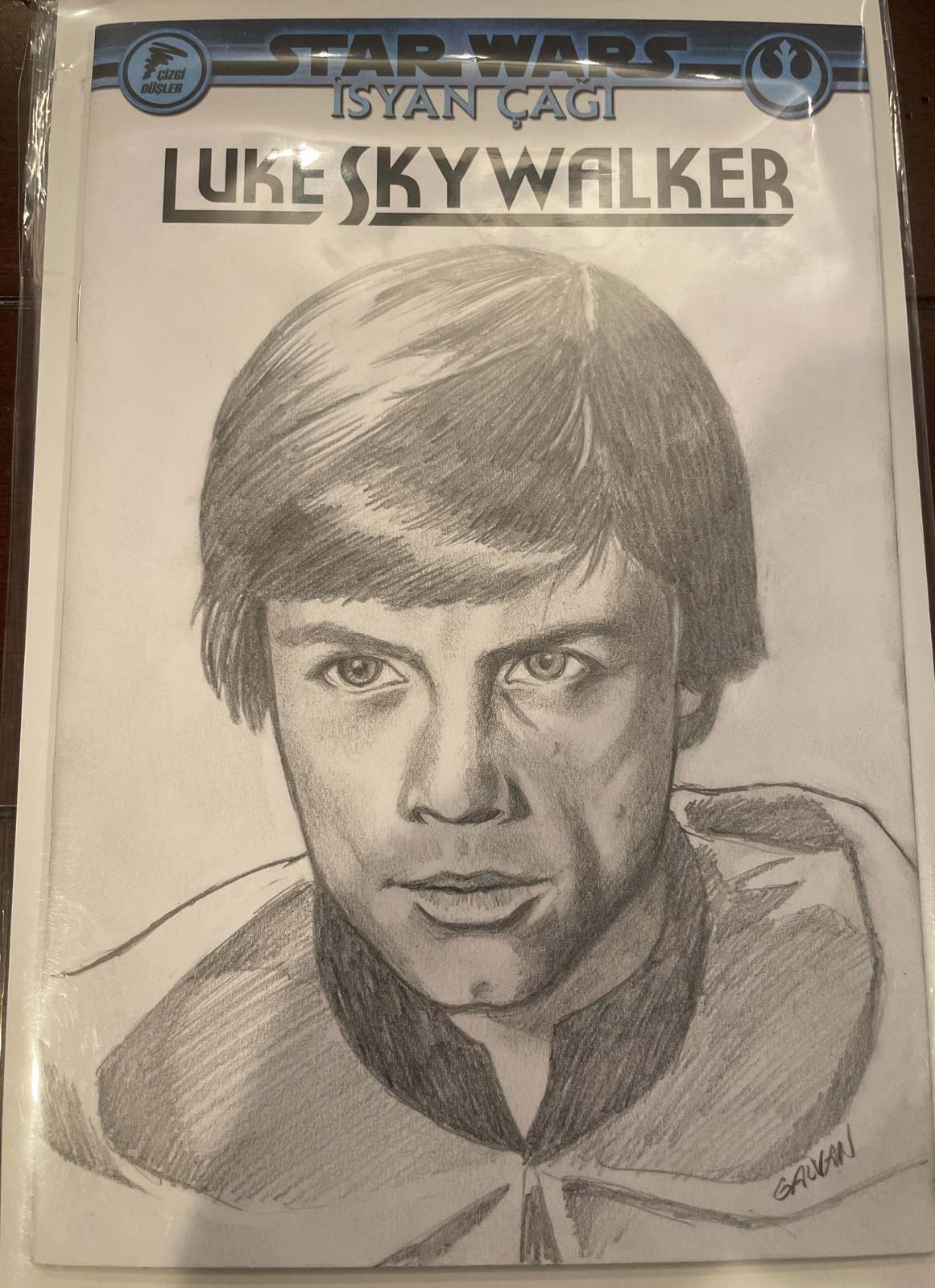 Original Star Wars Comic Art Sketch Cover Luke Skywalker Turkish Blank ...