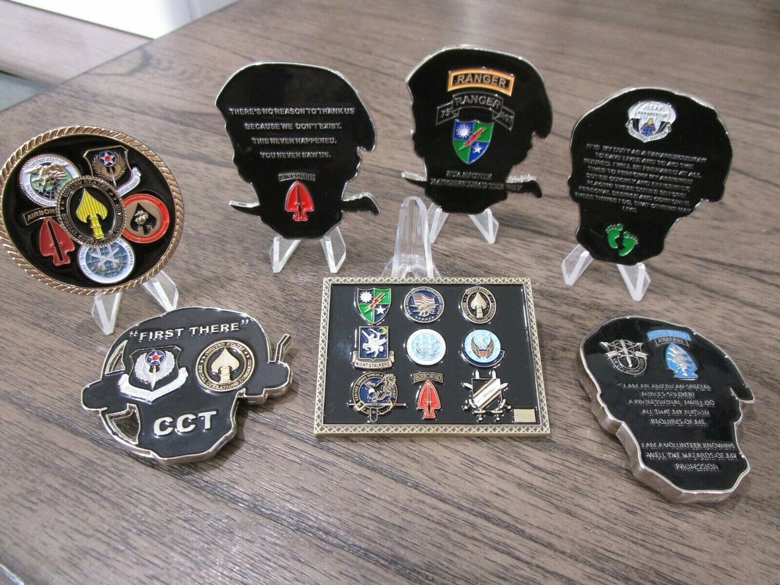 7 Special Forces Skull Challenge Coins JSOC Ranger PJ CCT Green Berets ...