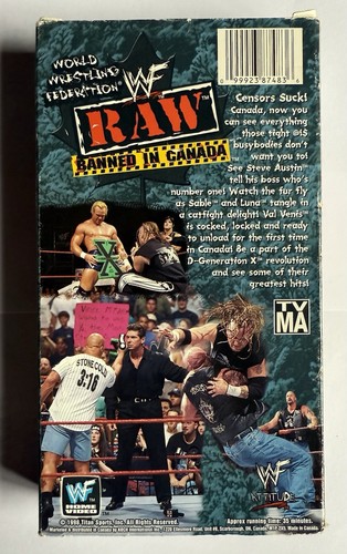 VTG Pro Wrestling VHS WWF Raw Banned In Canada (1998) Stone Cold Steve ...