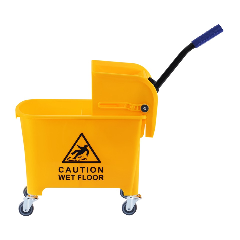 5 Gallon Mini Mop Bucket with Side Press Wringer Combo Rolling Cleaning ...