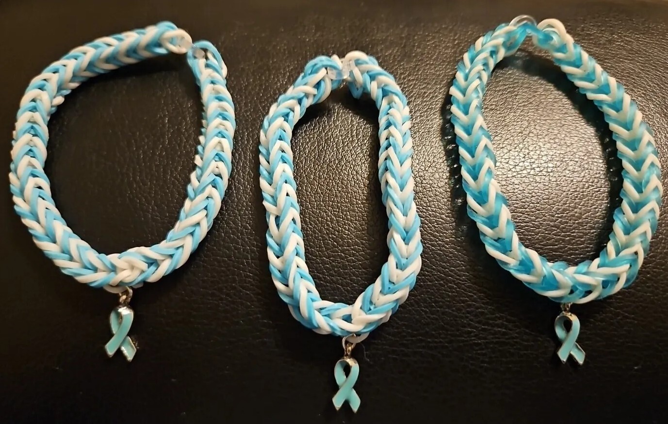 Teal Mint Green Awareness Bracelets LOT of 3 Ovarian Colon Cancer ...